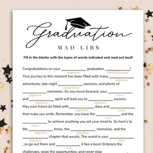 Graduation Libs Graduation Party Games Graduation Mad Libs Class of ...