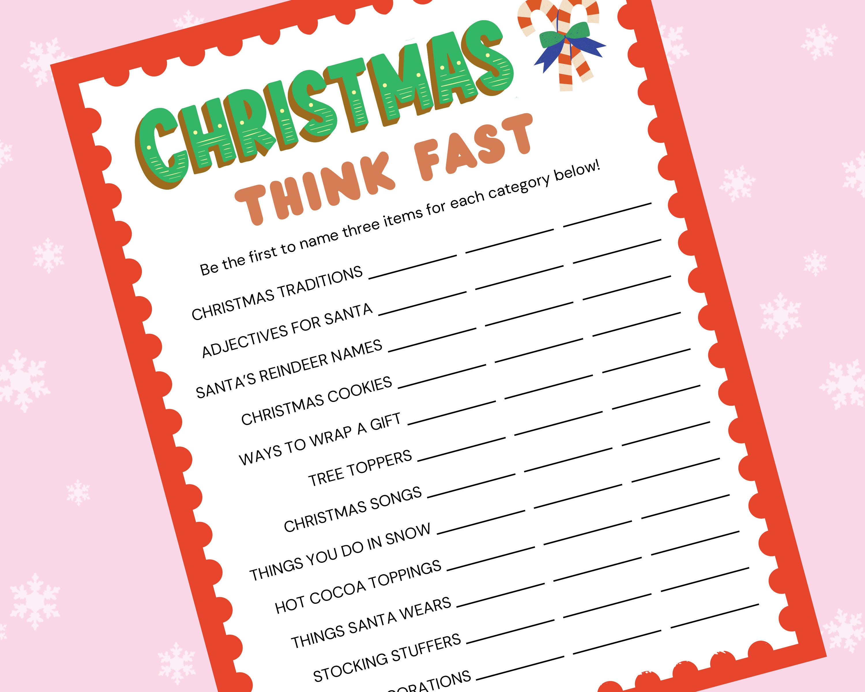 Christmas Think Fast | Christmas Quick Think | Fun Christmas Party ...
