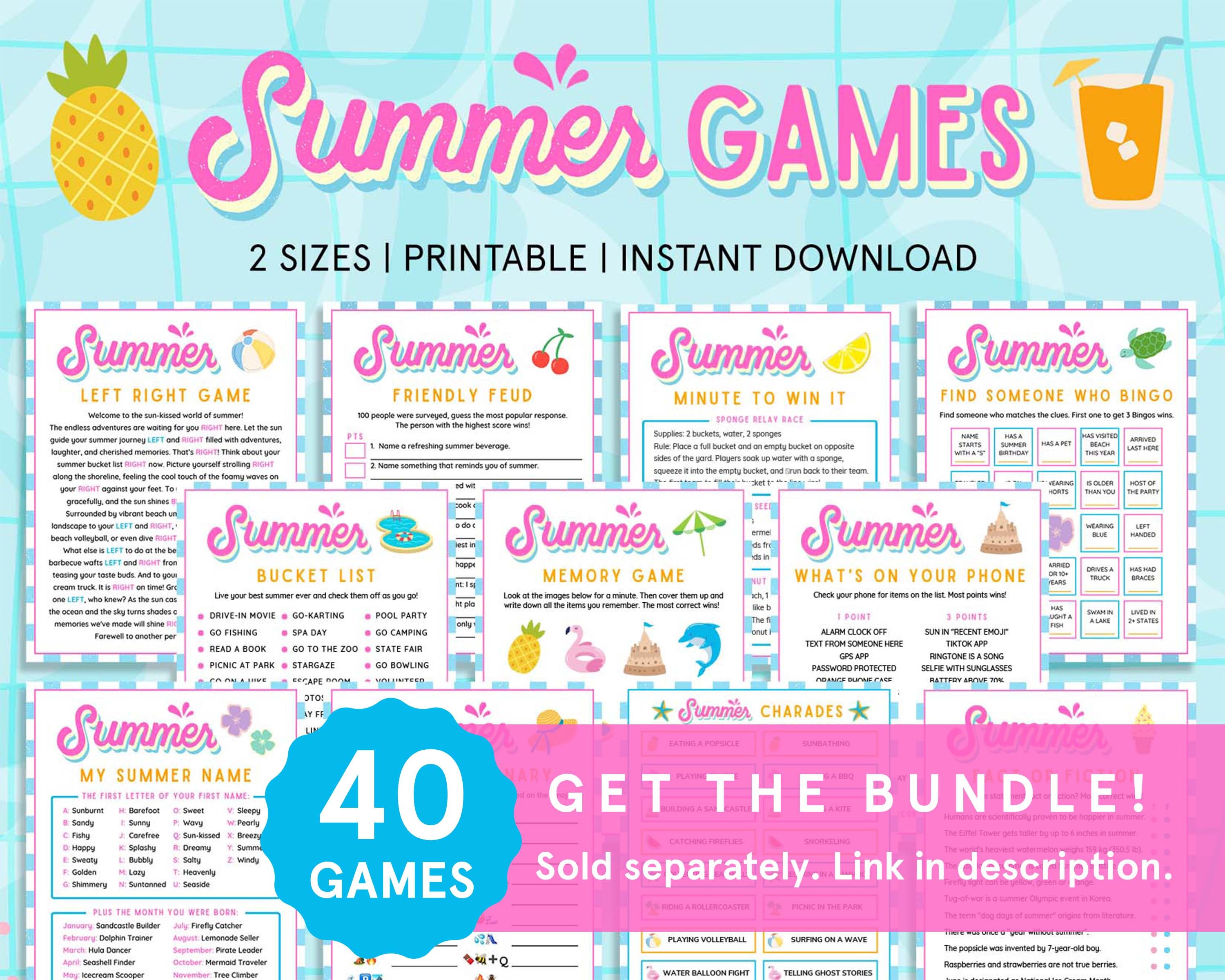 Summer Left Right Game Summer Games for Kids, Family Summer Left Right ...