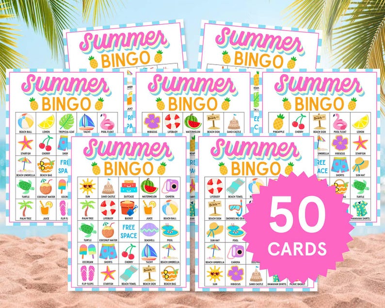 Summer Bingo Summer Activities for Kids Family Summer Games Summer ...