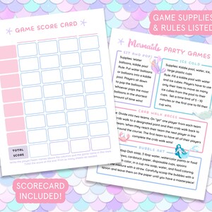 Mermaid Party Games Minute to Win Girls Birthday Game Mermaid Birthday ...