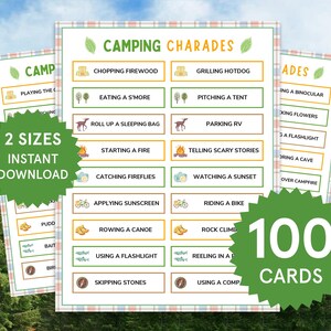 Camping Charades Camping Activities for Kids Camping Games Adults ...
