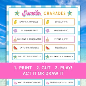 Summer Charades Summer Games Family Summer Activities for Kids, Adult ...