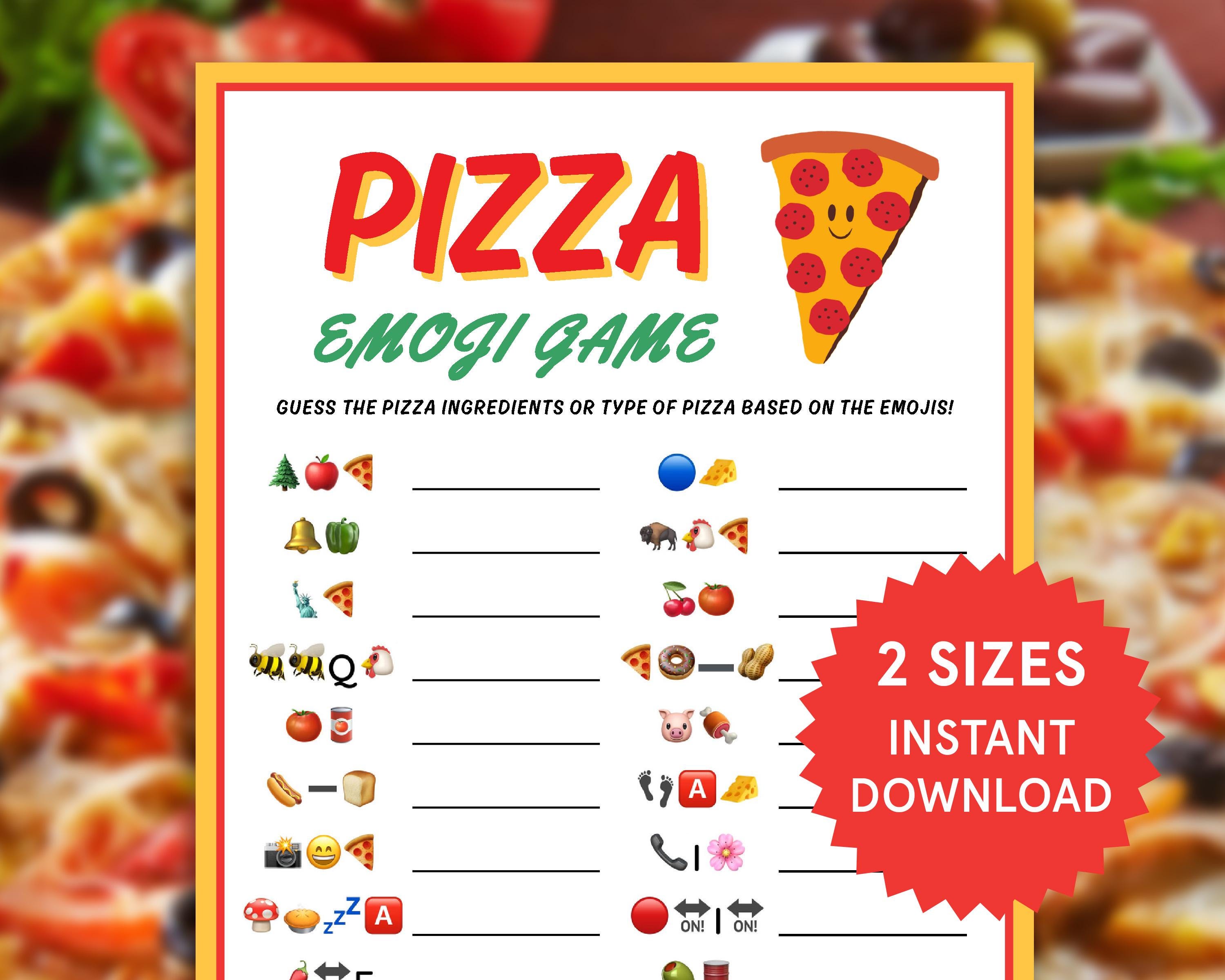 Pizza Emoji Pictionary Game Printable Pizza Party Game for Kids Adults ...