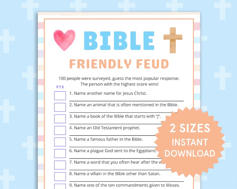 Bible Friendly Feud Bible Games Church Family Feud Church Party Games ...