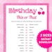 Pink Birthday This or That Girls Birthday Game Glitter Party Pink Party ...