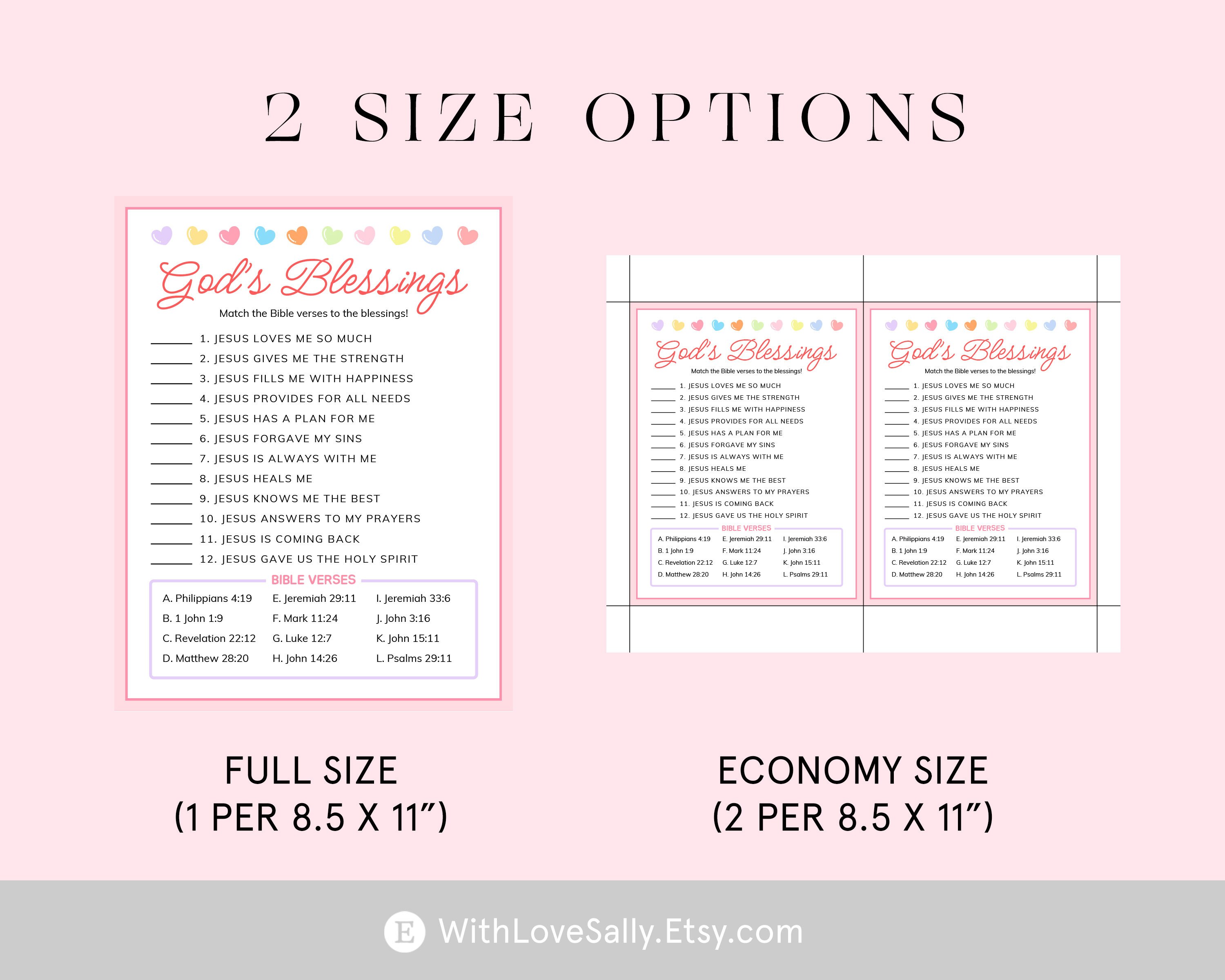 Gods Blessings Bible Match Game Bible Love Games for Kids, Adults ...