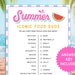 Summer Iconic Food Duos Summer Games Roadtrip Pool Party - Etsy
