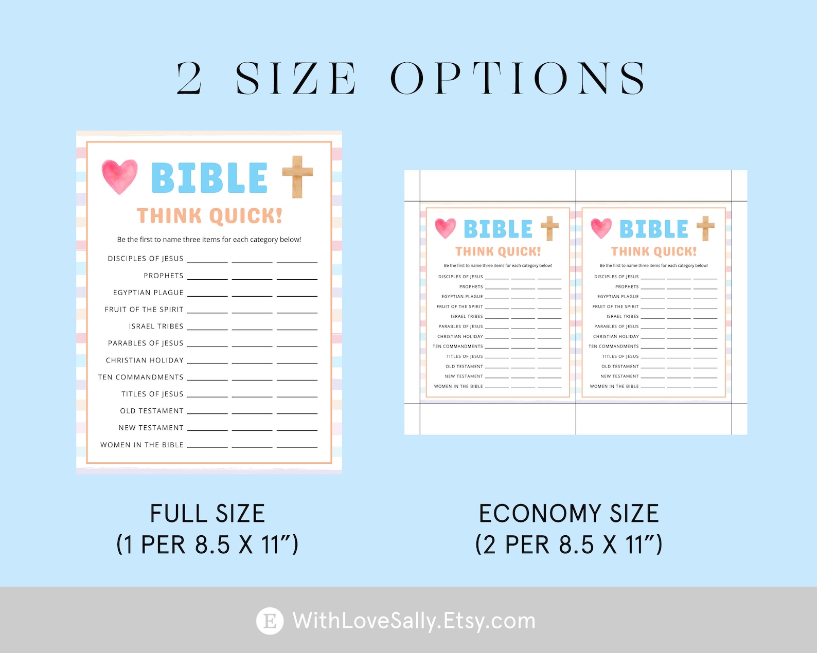 Bible Think Quick Bible Games for Kids Adults Sunday Bible Study Games ...