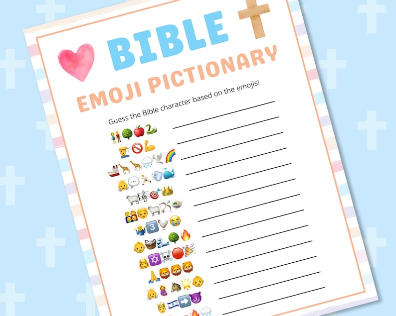 Bible Emoji Pictionary Bible Games for Kids, Teens, Adults Church Youth ...
