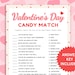 Valentines Day Candy Match Game Valentines Day Printable Games Fun ...