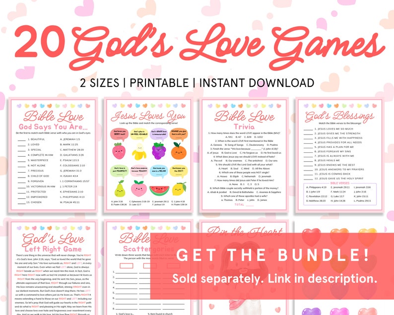 Love Bible Verses Game Bible Games for Kids Ministry Sunday School Kids ...