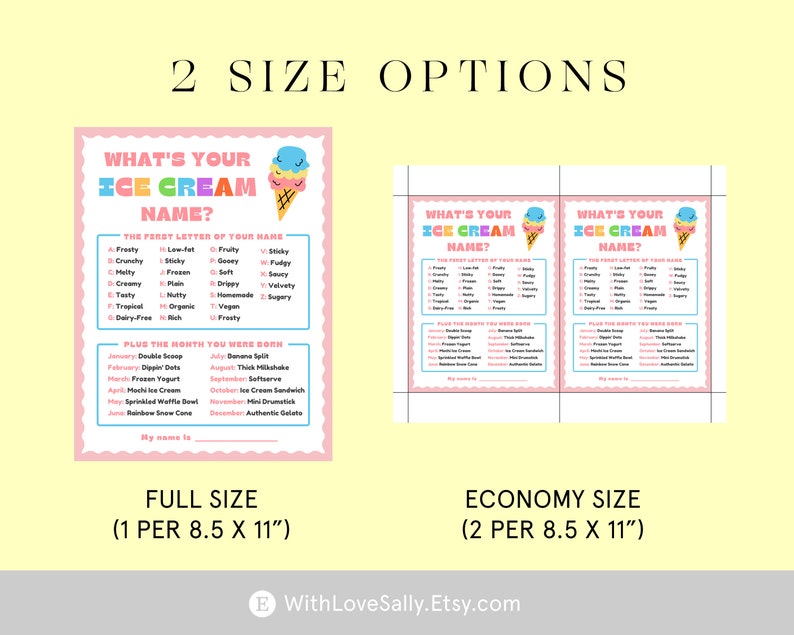What's Your Ice Cream Name Name Tags Sign Summer Name - Etsy