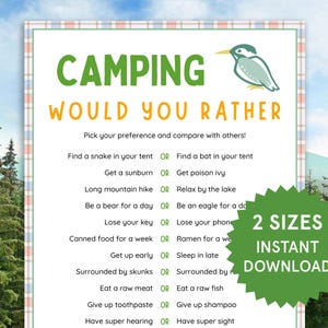 Camping Would You Rather Camping Games Camping Activities Kids Camping ...