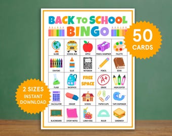 Back to School Bingo Game - Etsy