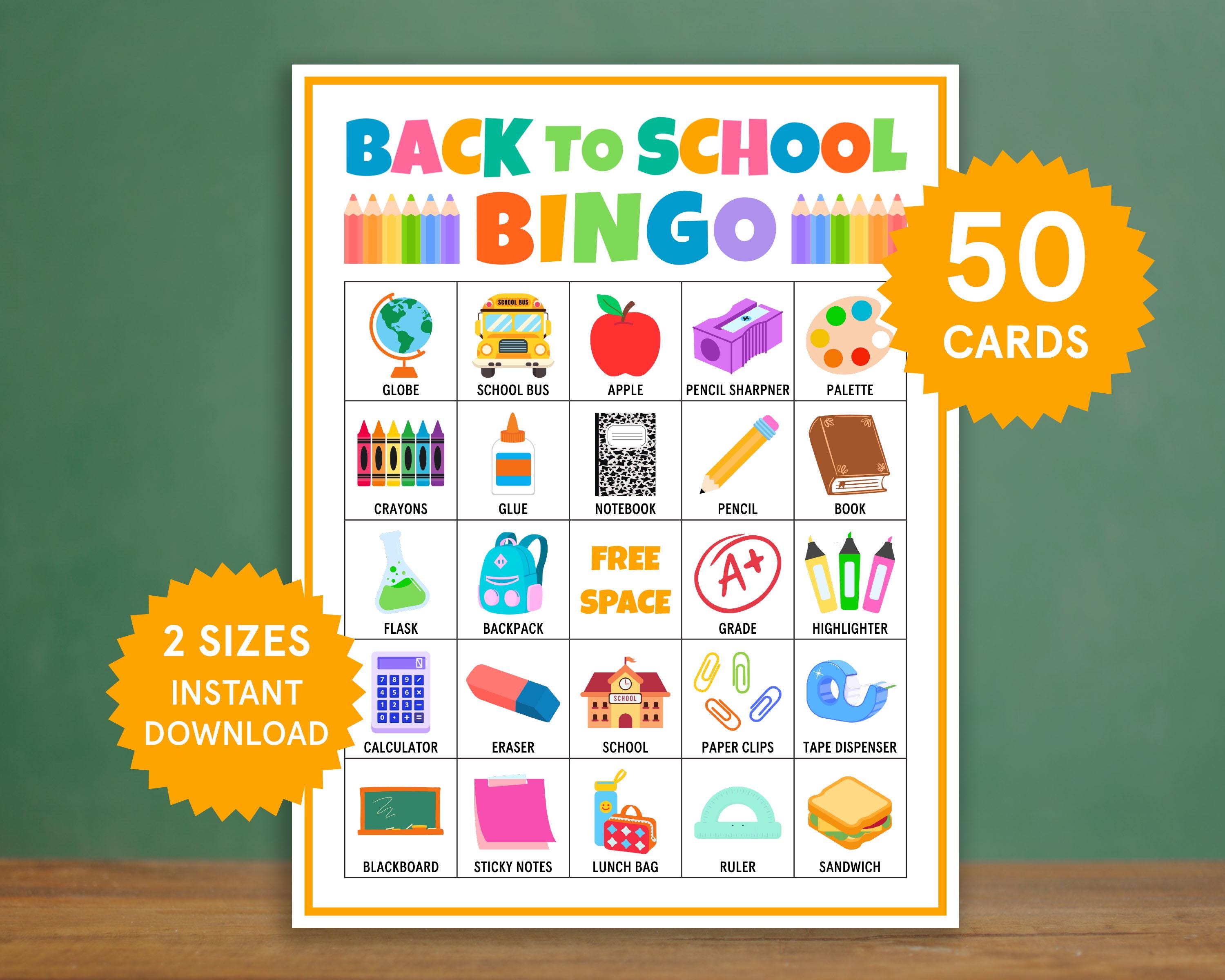 Back to School Bingo Game Classroom Bingo First Day of School ...