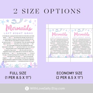 Mermaid Left Right Game Mermaid Left Right Poem Mermaid Birthday Party ...
