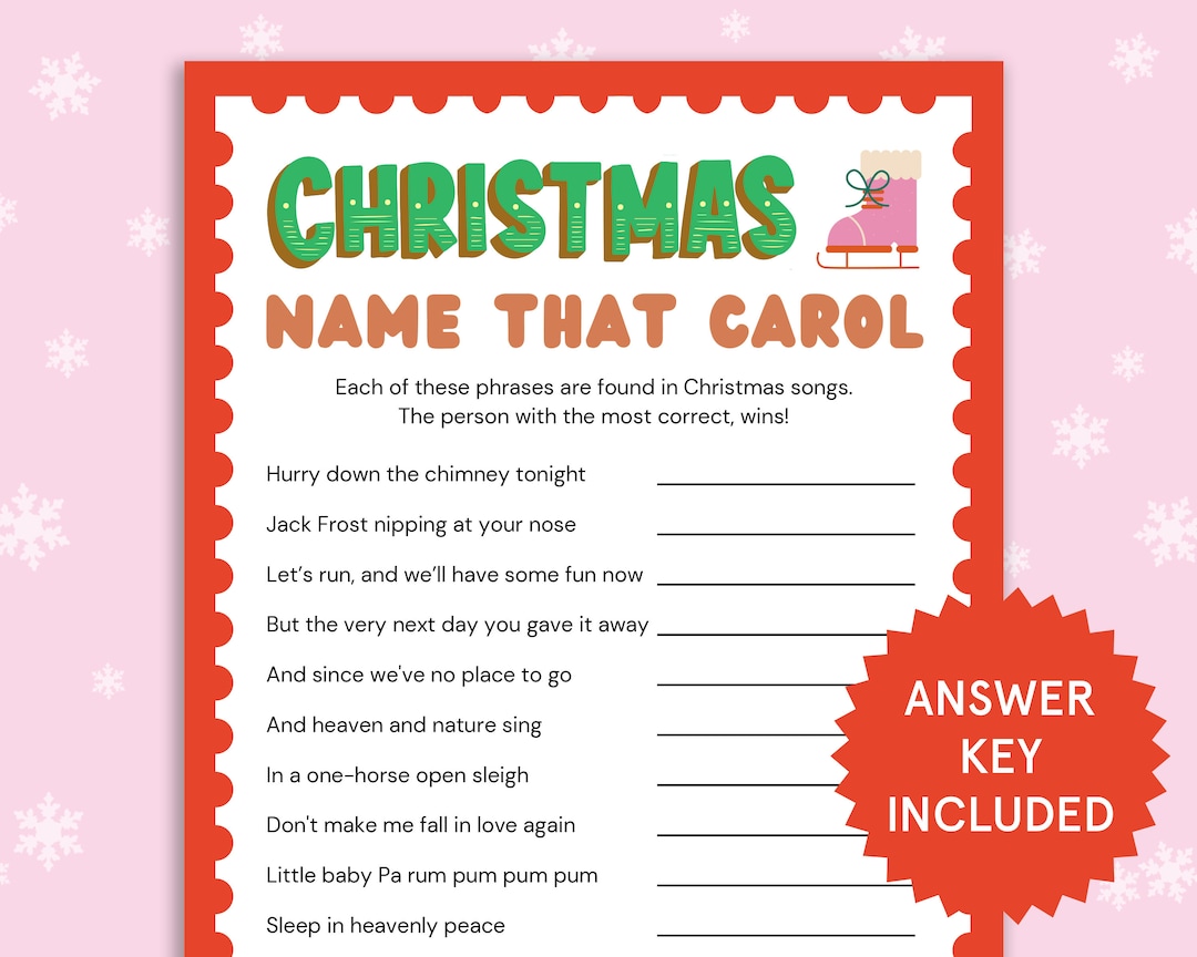 Christmas Name That Carol | Christmas Songs Game | Printable Christmas ...