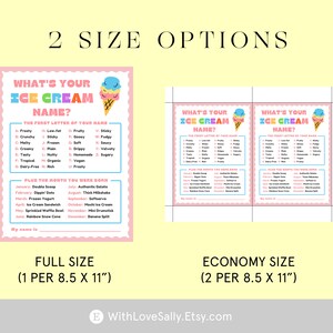 What's Your Ice Cream Name, Name Tags, Sign Summer Activities for Kids ...