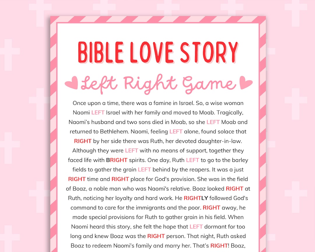 Bible Story Left Right Game Church Valentine Game Gift Exchange Game ...