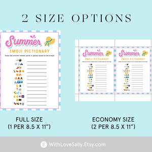 Summer Emoji Pictionary Game Summer Games Beach Party Games Summer ...