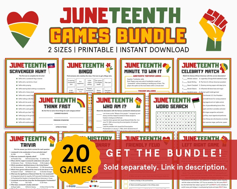 Juneteenth Think Fast Juneteenth Games for Kids Family Juneteenth ...