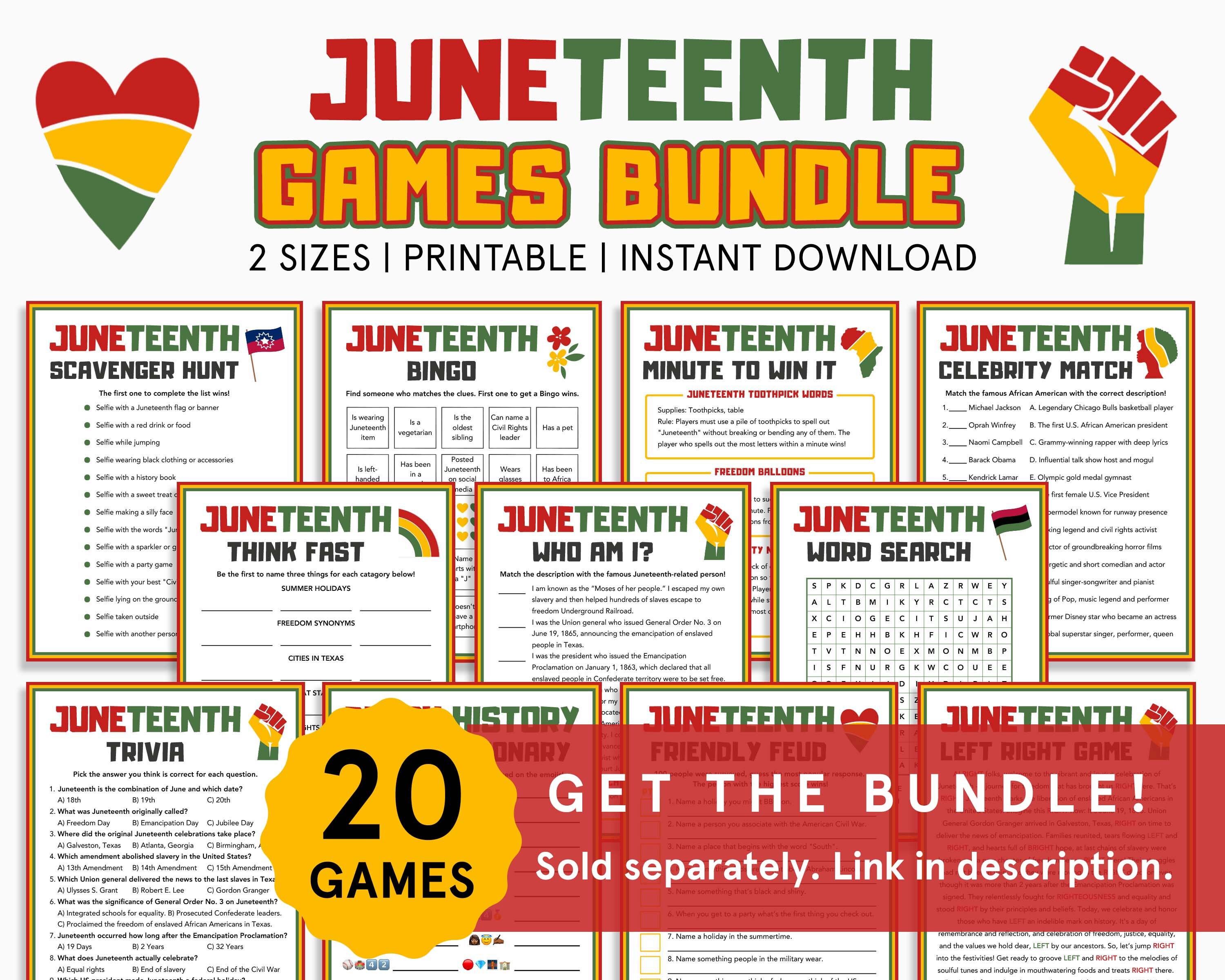 Juneteenth Think Fast Juneteenth Games for Kids Family Juneteenth ...