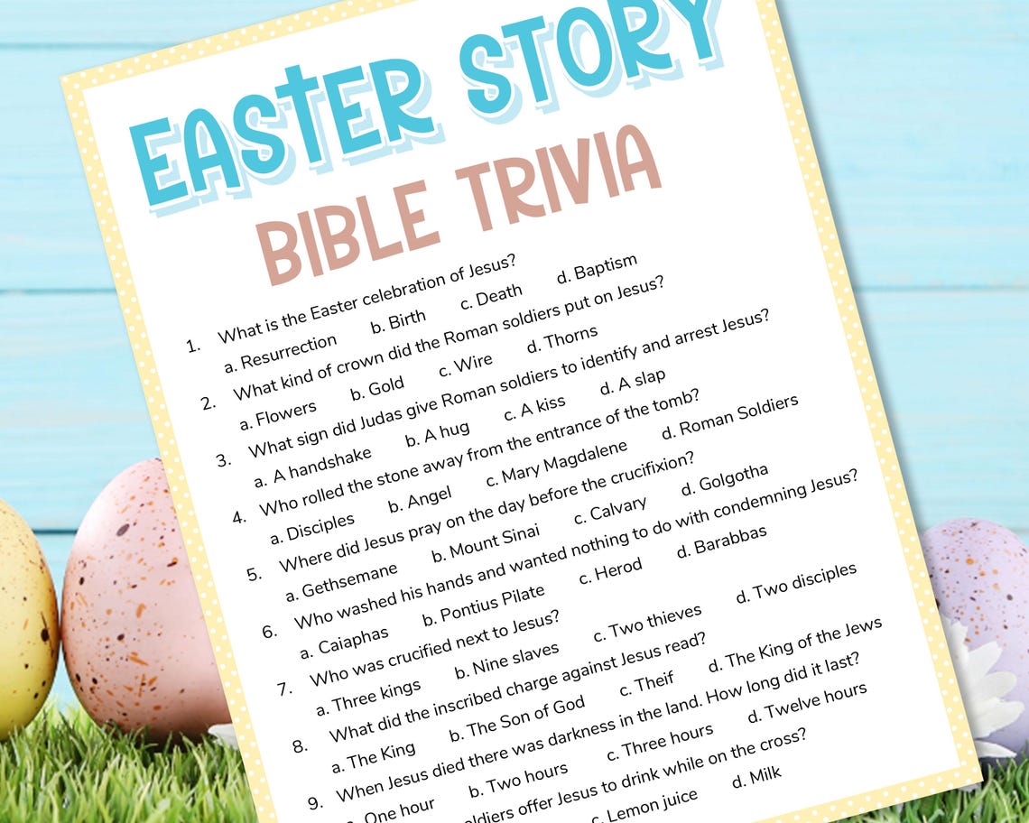 Bible Easter Trivia Game Church Easter Activities for Kids, Adults ...