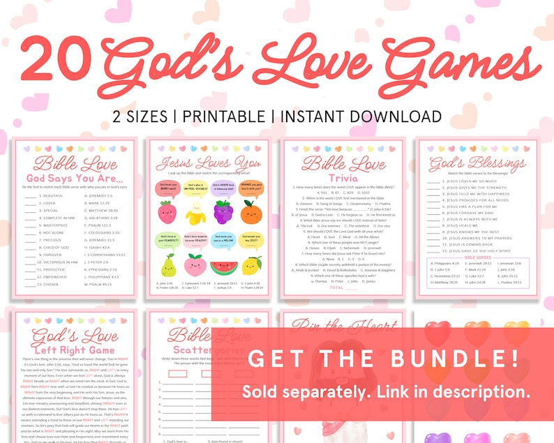 Gods Blessings Bible Match Game Bible Love Games for Kids, Adults ...