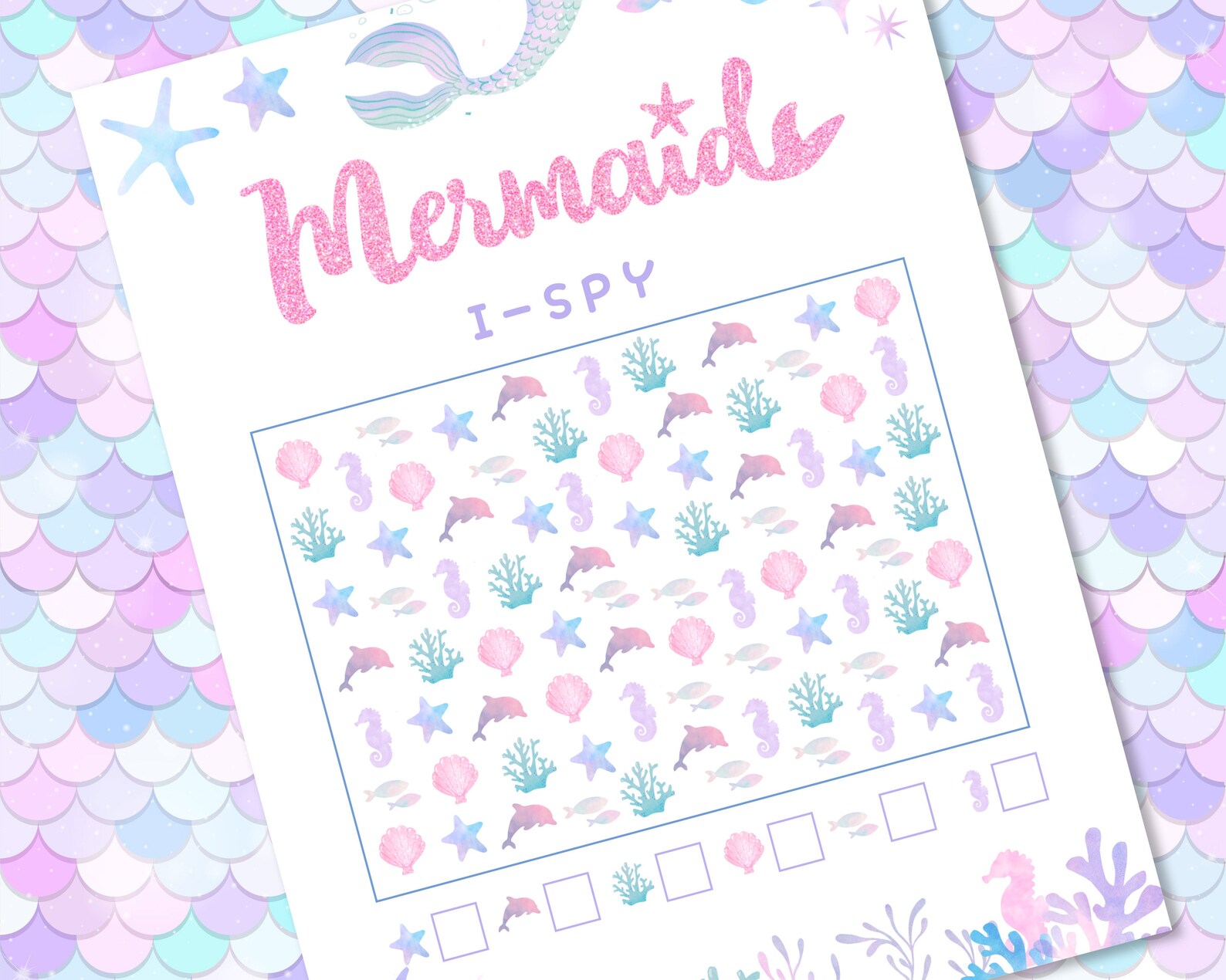 Mermaid I Spy Mermaid Birthday Party Game Kids Mermaid Activities for ...