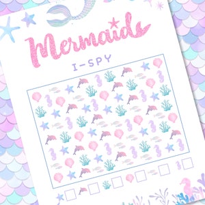 Mermaid I Spy Mermaid Birthday Party Game Kids Mermaid Activities for ...