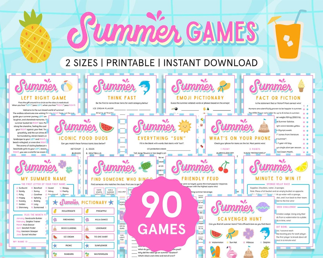 Summer Game Bundle Summer Games for Kids Summer Activities Family ...
