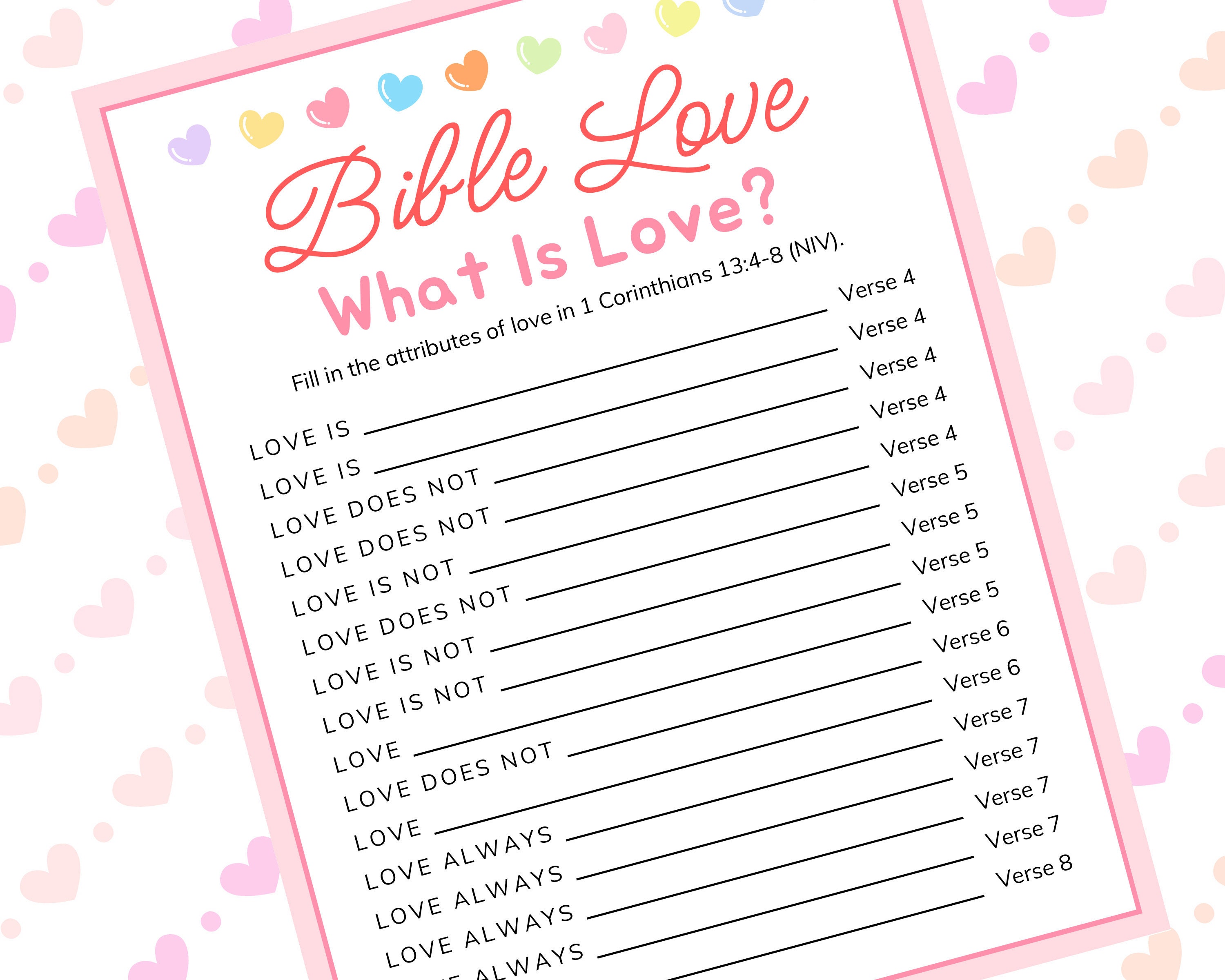 Love Bible Verses Game Bible Love Verses Quiz Printable Bible Games for ...