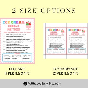 Ice Cream Riddle Me This Ice Cream Birthday Games for Kids Summer ...