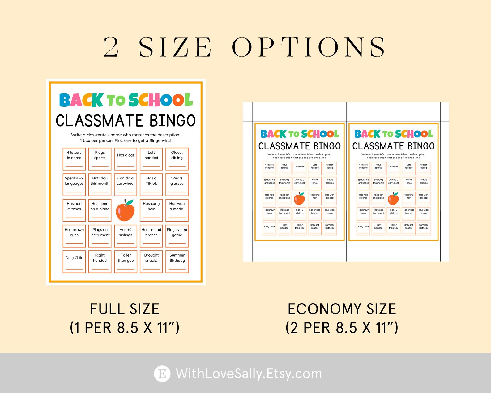 Back to School Classmate Bingo Classroom Games for Kids Get to Know You ...