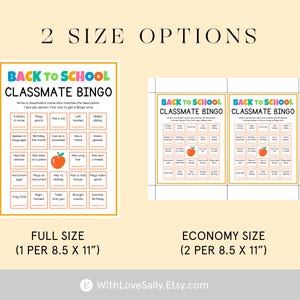 Back to School Classmate Bingo Classroom Games for Kids Get to Know You ...