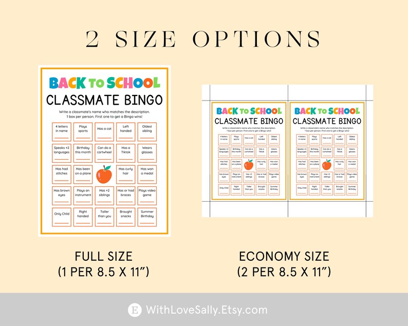 Back to School Classmate Bingo Classroom Games for Kids Get to Know You ...