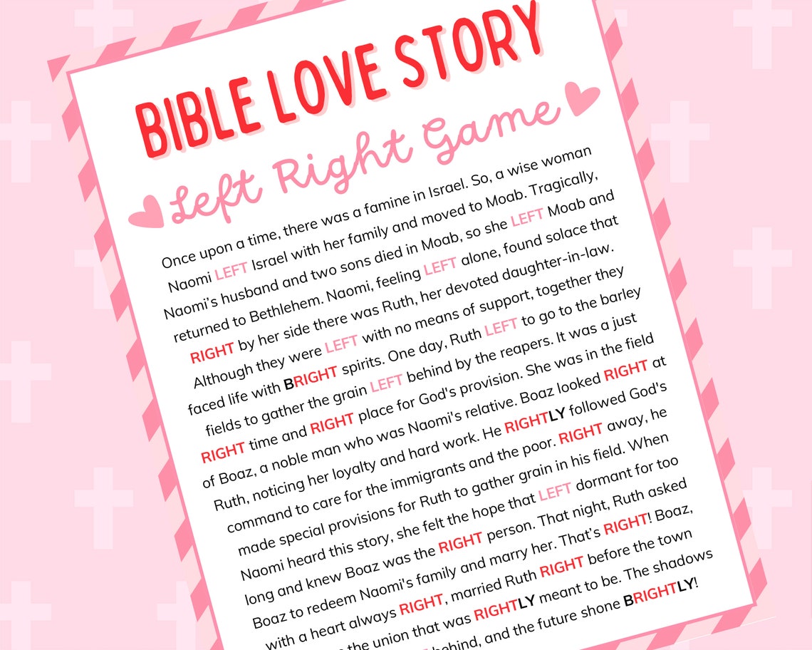 Bible Story Left Right Game Church Valentine Game Gift Exchange Game ...
