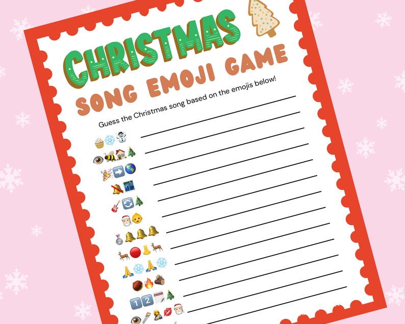 Christmas Songs Emoji Game | Christmas Emoji Pictionary | Printable ...