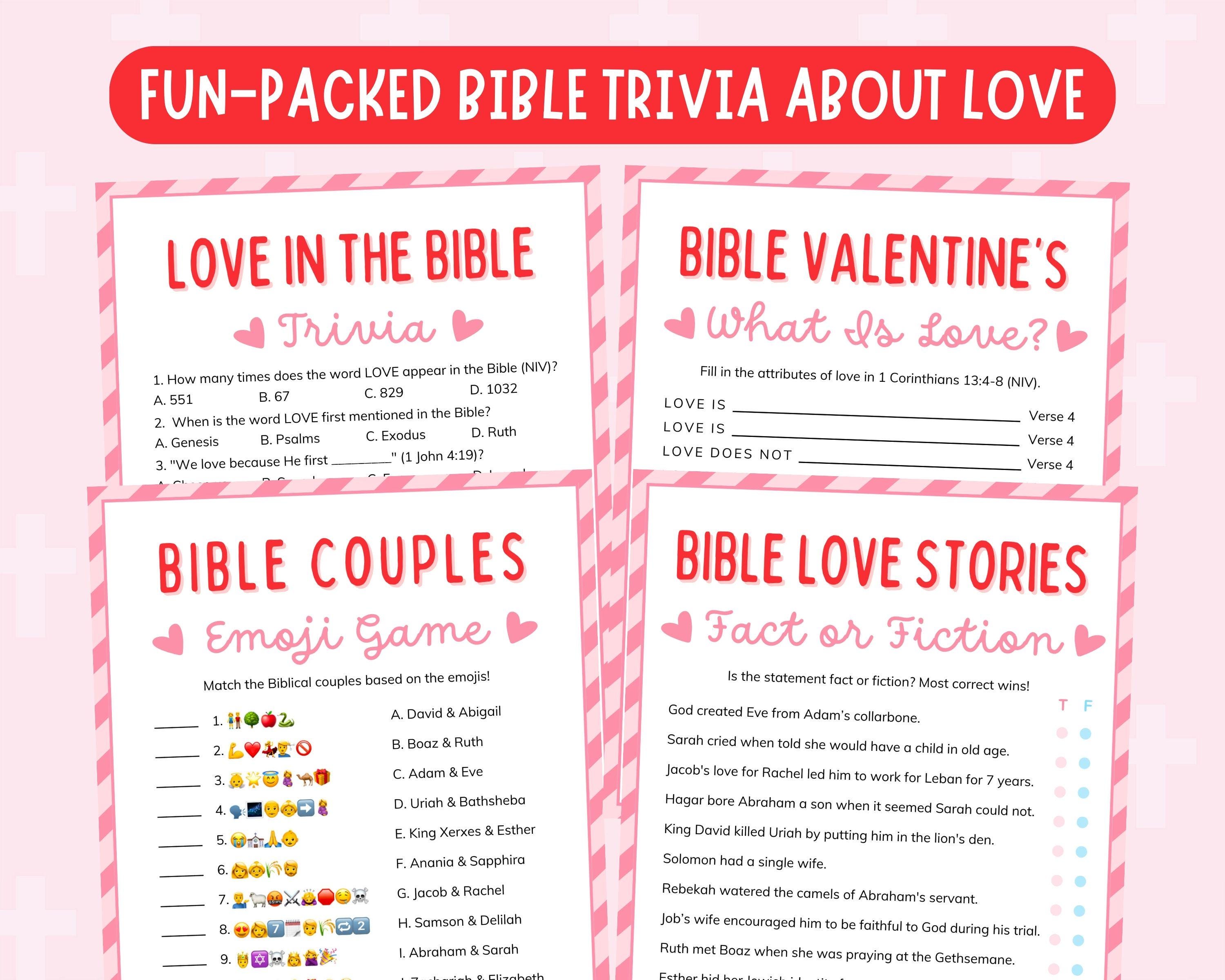 Bible Love Stories Game Bundle Church Games for Kids Ministry Printable ...