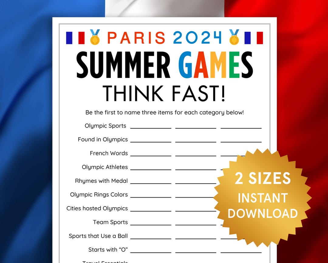 Summer Games Think Fast 2024 Paris Summer Games 2024 Summer Games Team ...