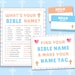 What's Your Bible Name, Name Tags, Sign Bible Games Church Activities ...