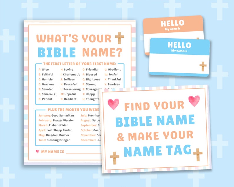 What's Your Bible Name, Name Tags, Sign Bible Games Church Activities ...