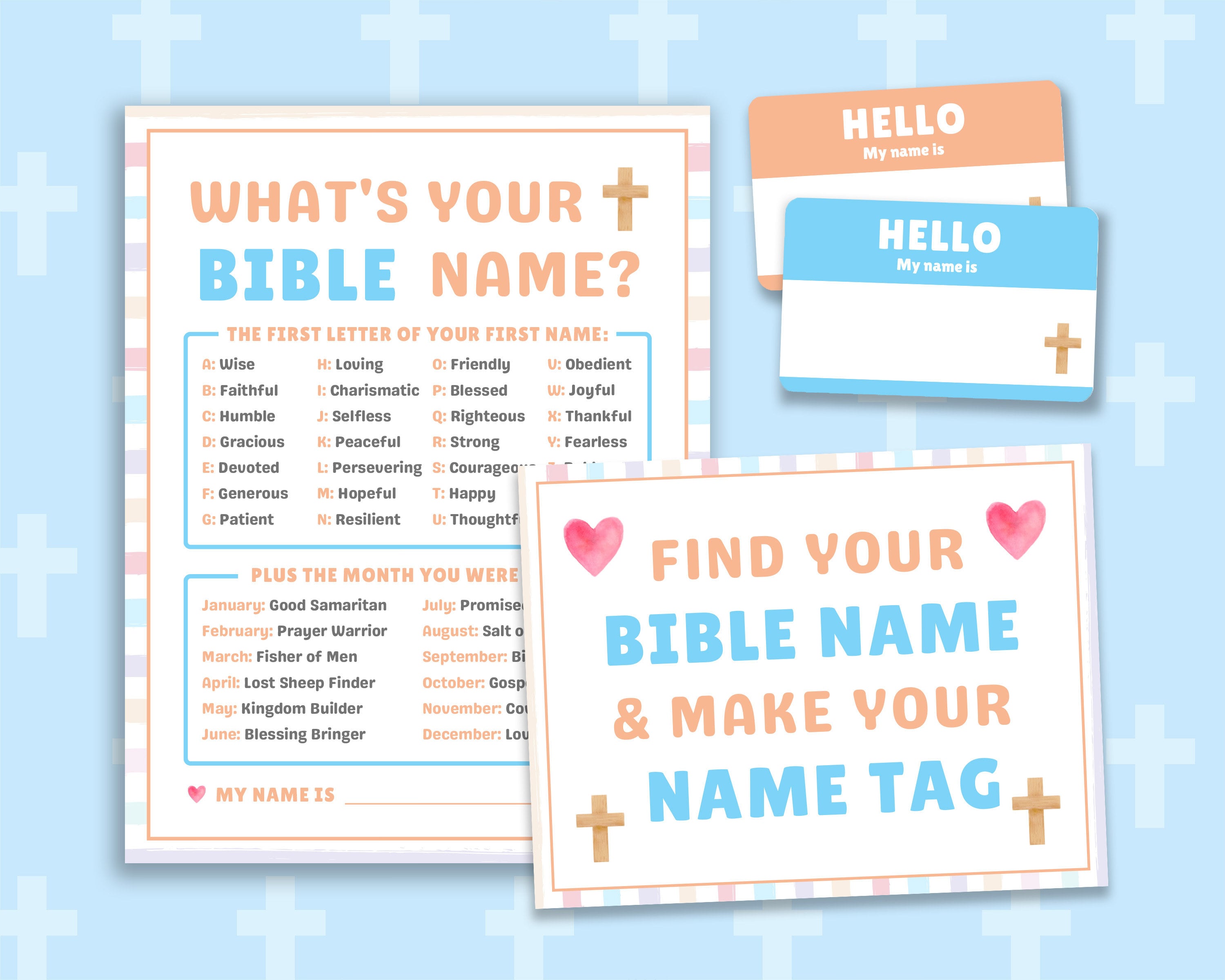 What's Your Bible Name, Name Tags, Sign Bible Games Church Activities ...