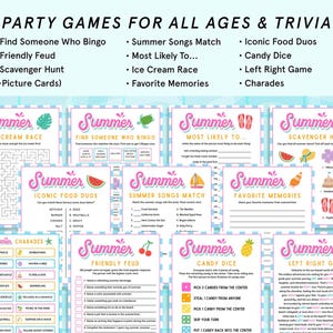Summer Game Bundle Summer Games for Kids Summer Activities Family ...