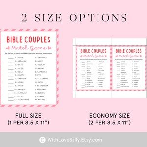 Bible Couples Match Game Bible Games for Kids, Adults Church Valentines ...