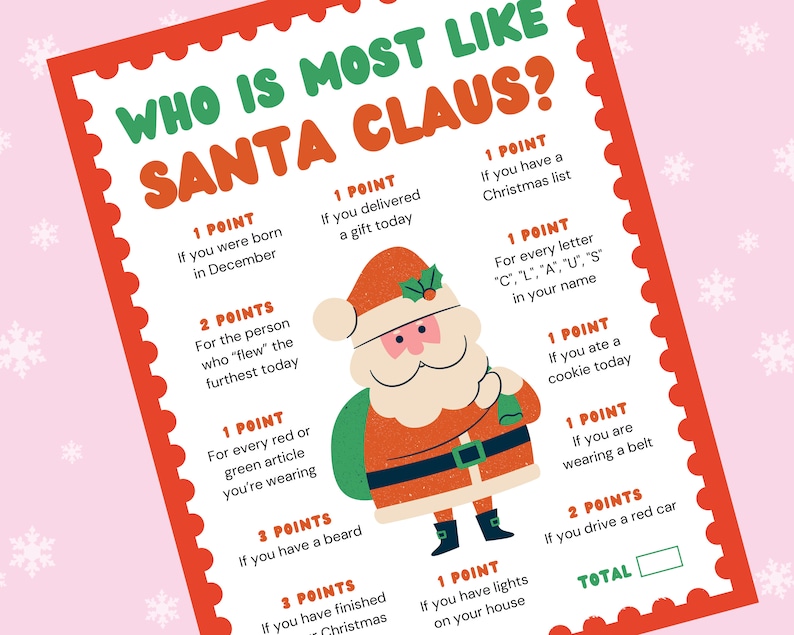Who is Most Like Santa Claus Fun Christmas Games for Kids, Adults ...