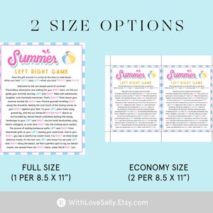 Summer Left Right Game Summer Games for Kids, Family Summer Left Right ...