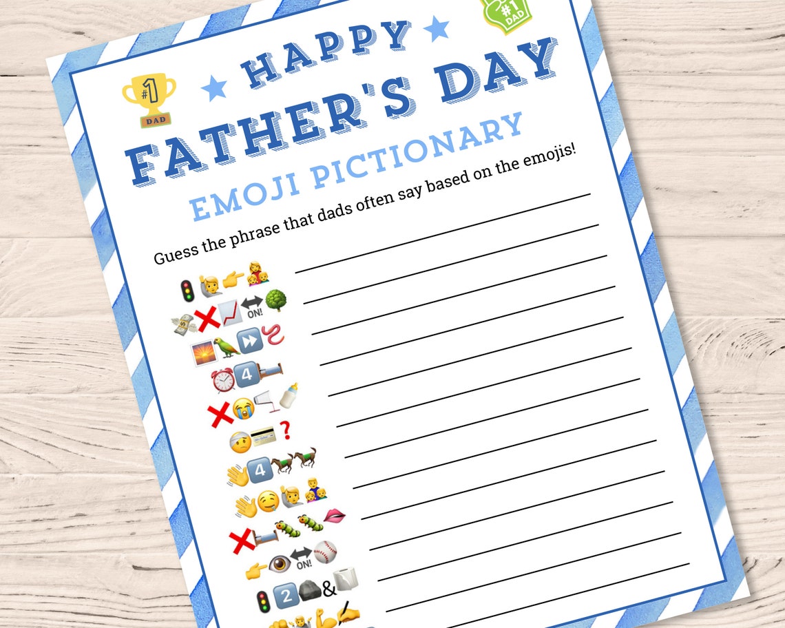 Father's Day Emoji Pictionary Father's Day Games Family Game Fun Father ...
