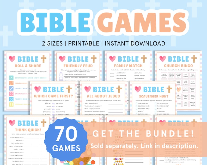 Bible Think Quick Bible Games for Kids Adults Sunday Bible Study Games ...